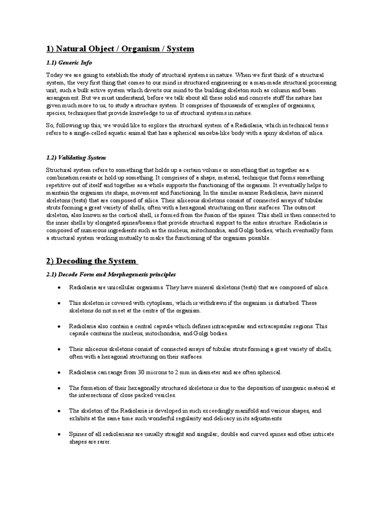1) Natural Object / Organism / System: 1.1) Generic Info | PDF ...
