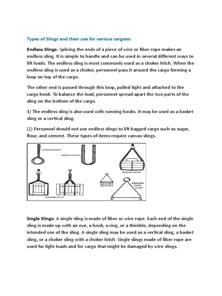 Types of Slings for Cargo Handling | PDF | Pallet | Cargo