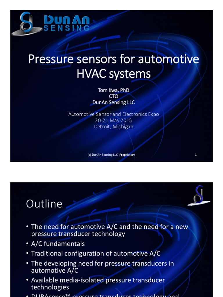 Pressure Sensors For Automative HVAC Systems | PDF | Air Conditioning ...