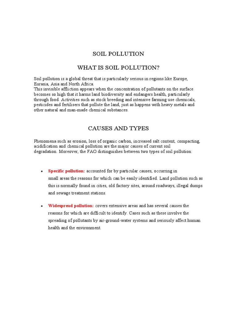 Soil Pollution What Is Soil Pollution? | PDF