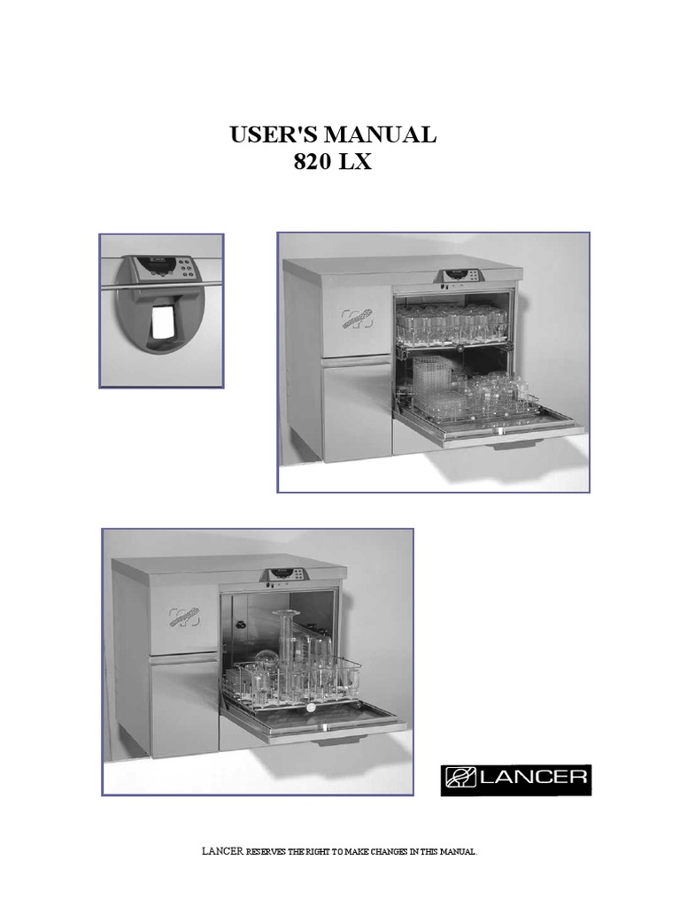 User'S Manual 820 LX: Lancer | PDF | Washing Machine | Materials