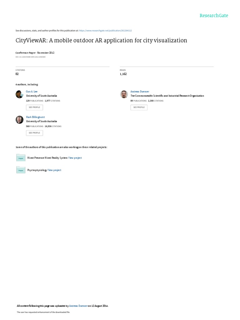 Cityviewar: A Mobile Outdoor Ar Application For City Visualization ...