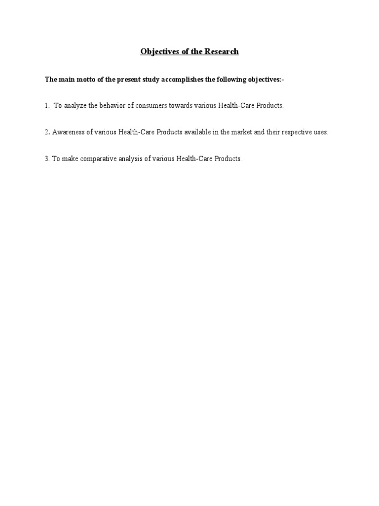 Objectives of The Research | PDF