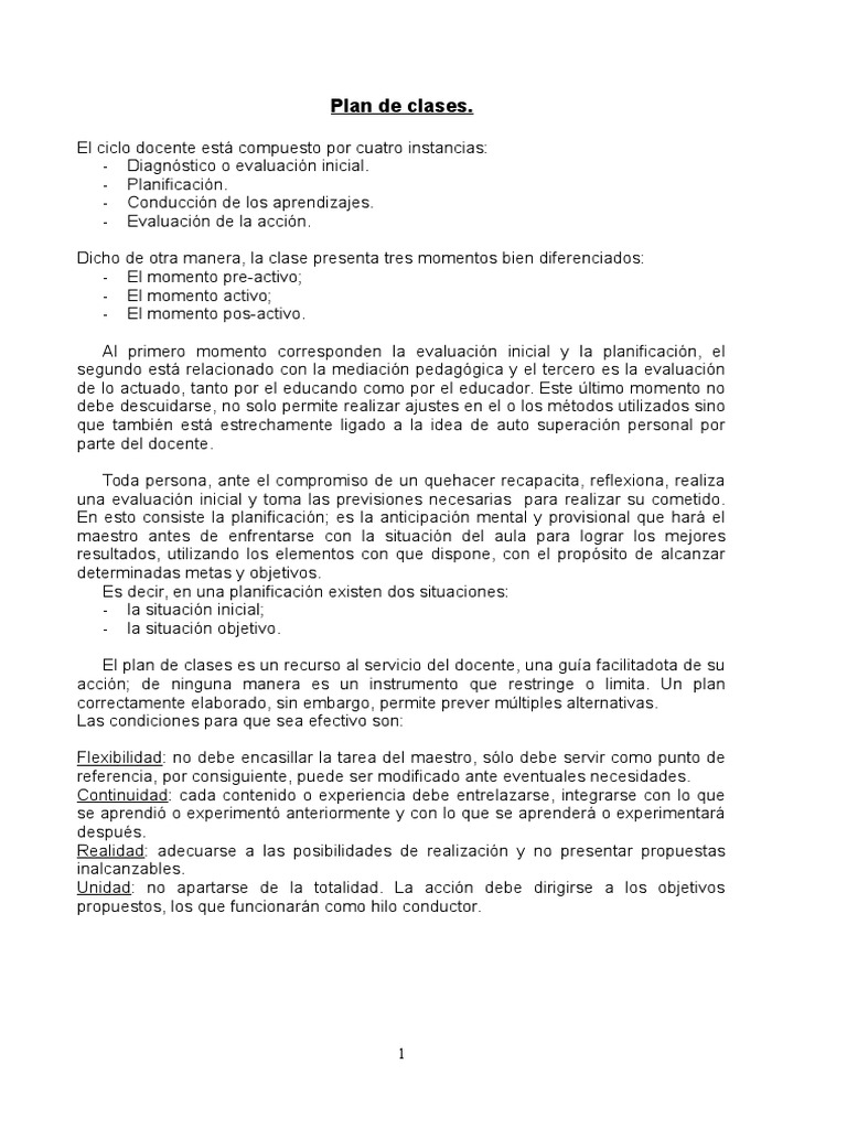 Plan de Clases | PDF | Ritmo | Evaluación