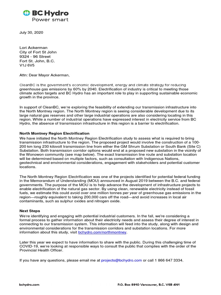 BC Hydro - North Montney Region Electrification | PDF | Electric Power ...