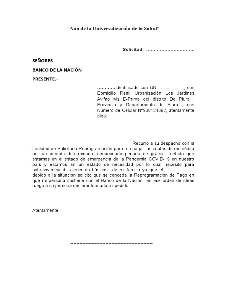 Solicitud de Reprogramacion | PDF