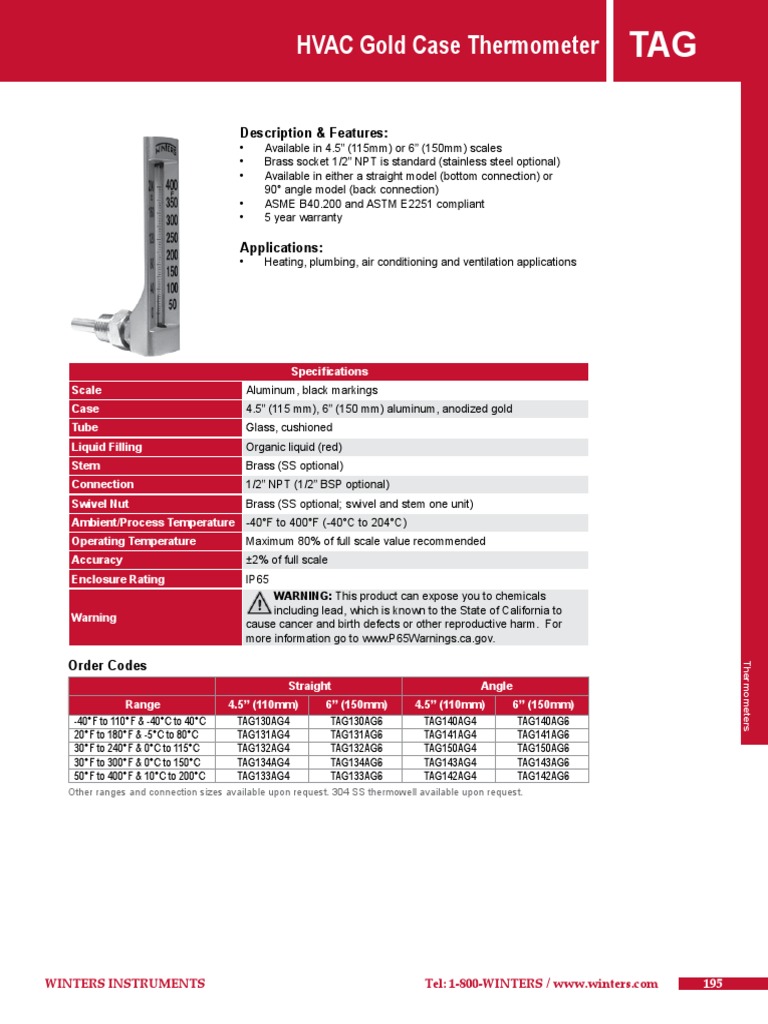 High-Quality Gold Case Thermometers for Precise HVAC and Industrial ...