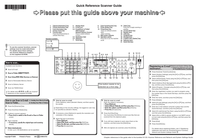 Quick Scanner Reference | PDF | Image Scanner | Fax