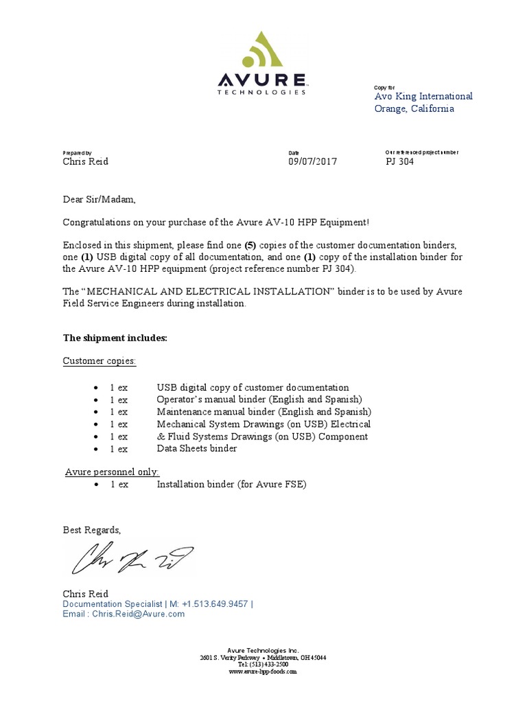 Documentation Cover Letter | PDF