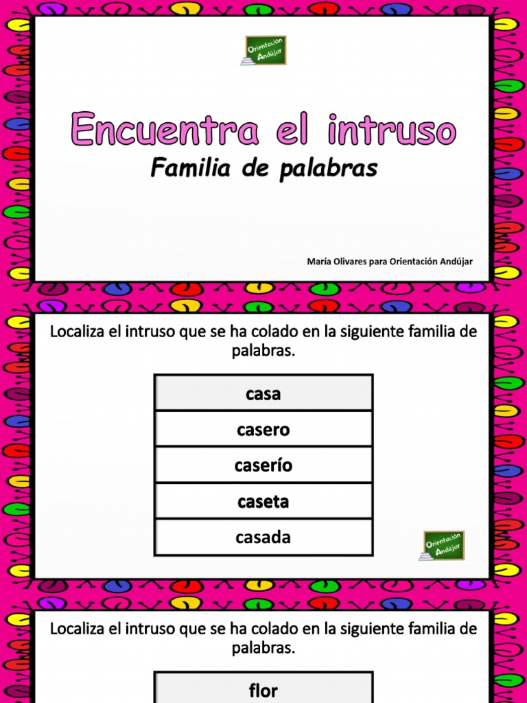 Encuentra el intruso en familias léxicas | PDF | Alimentos | Naturaleza