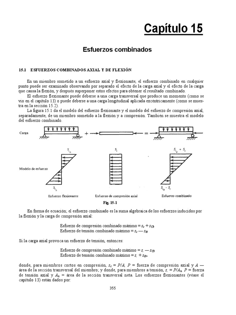 Análisis de esfuerzos combinados axiales y de flexión en miembros ...