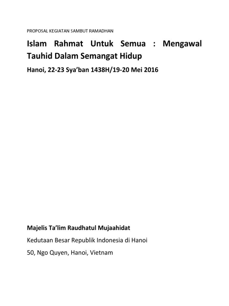 Proposal Tausiyah | PDF