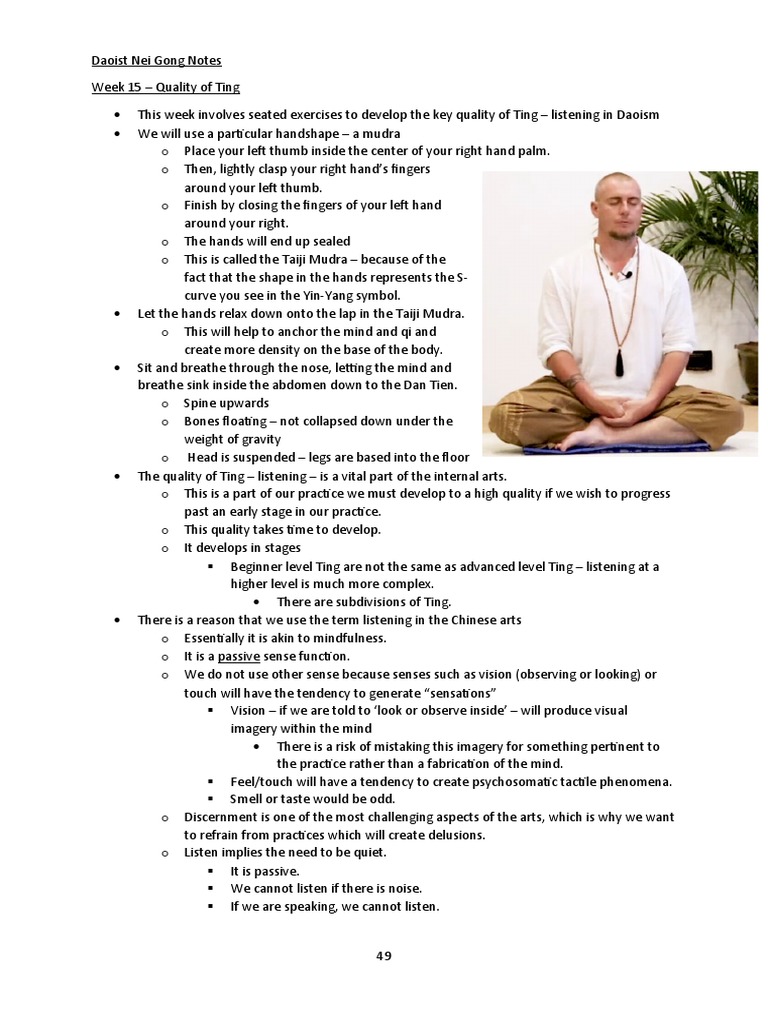 Daoist Nei Gong - Notes Week 15 To 18 | Download Free PDF | Senses | Mind Daoist Nei Gong - Notes Week 15 To 18 | Download Free PDF | Senses | Mind