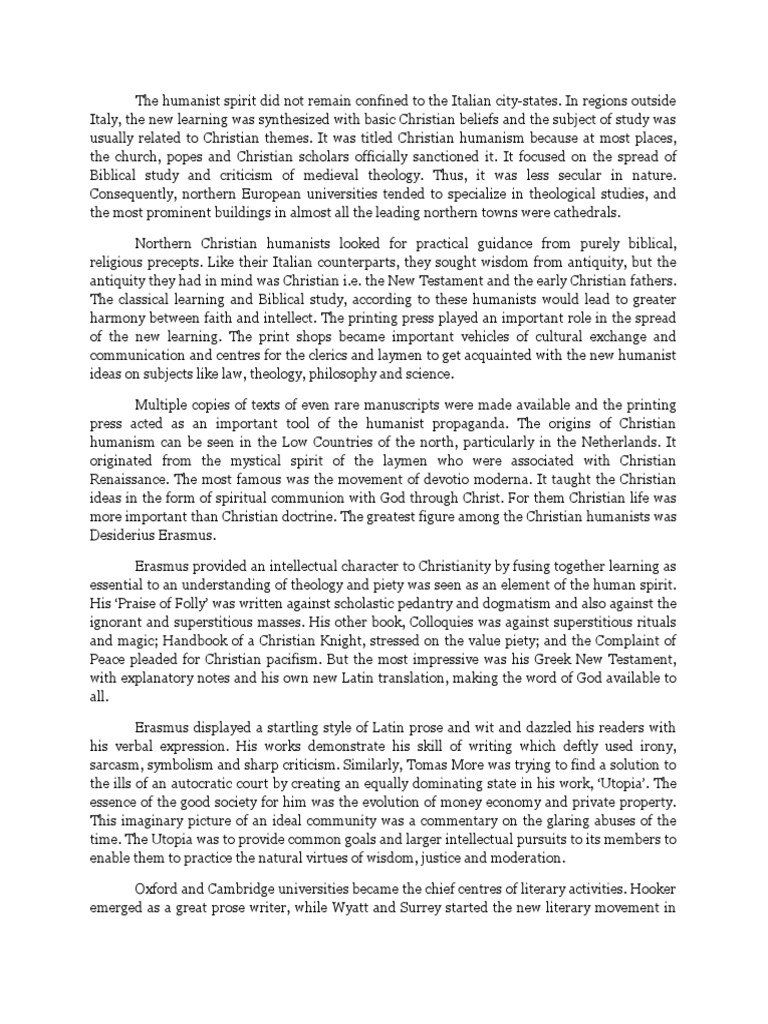 Christian Humanism | PDF | Humanism | Renaissance