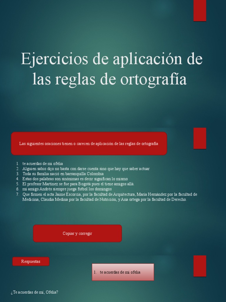 Ejercicios de Ortografía y Corrección | PDF | Coma | Oración (Lingüística)