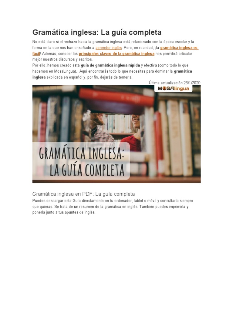 Gramática Inglesa La Guía Completa | PDF