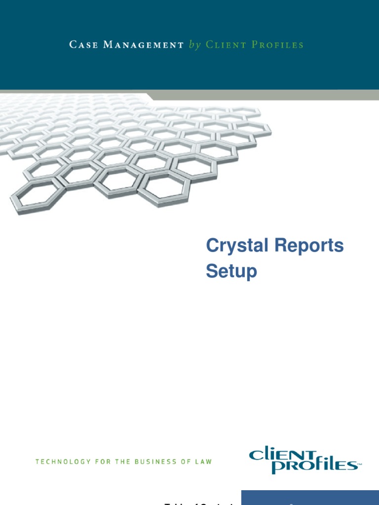 Crystal Reports Setup Filename Databases 