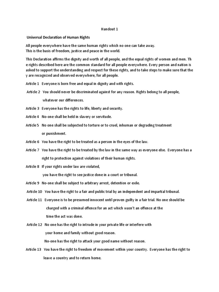 Universal Declaration of Human Rights | PDF | Dignity | Human Rights