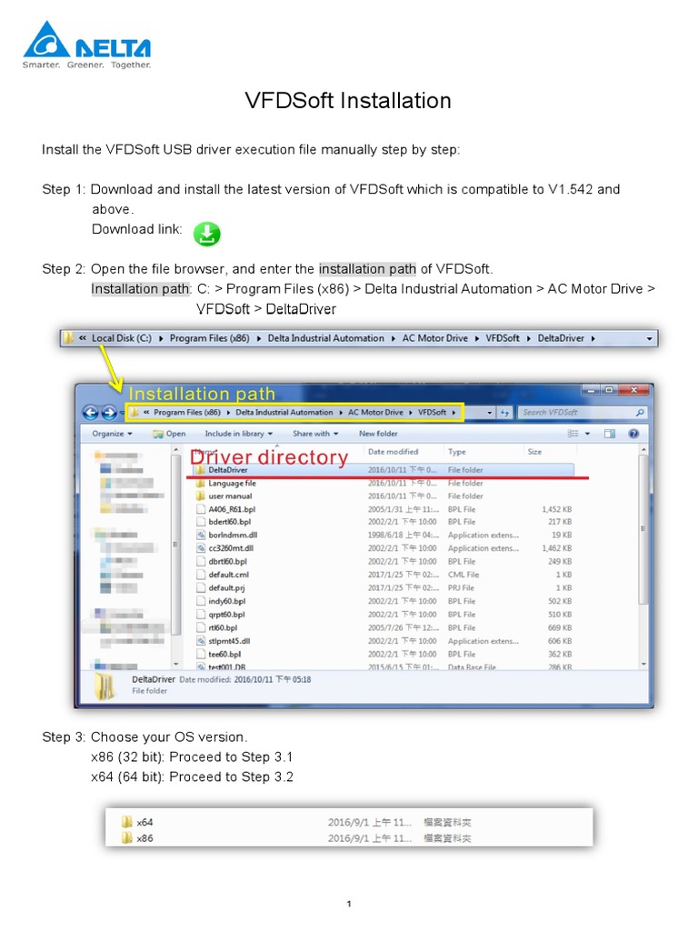VFDSoft USB Driver Installation Guide | PDF