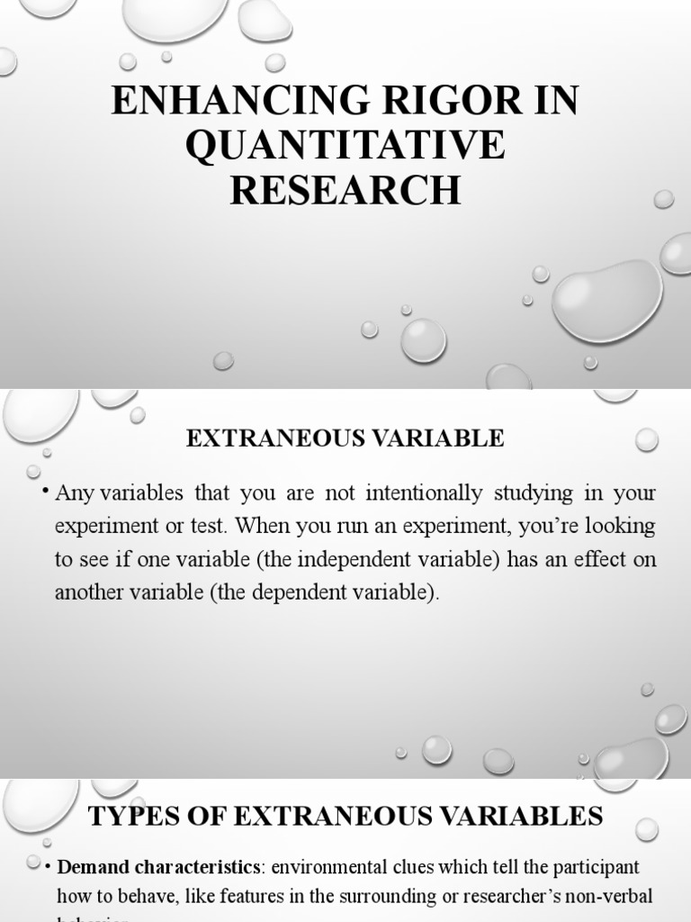 Enhancing Rigor in Quantitative Research | PDF