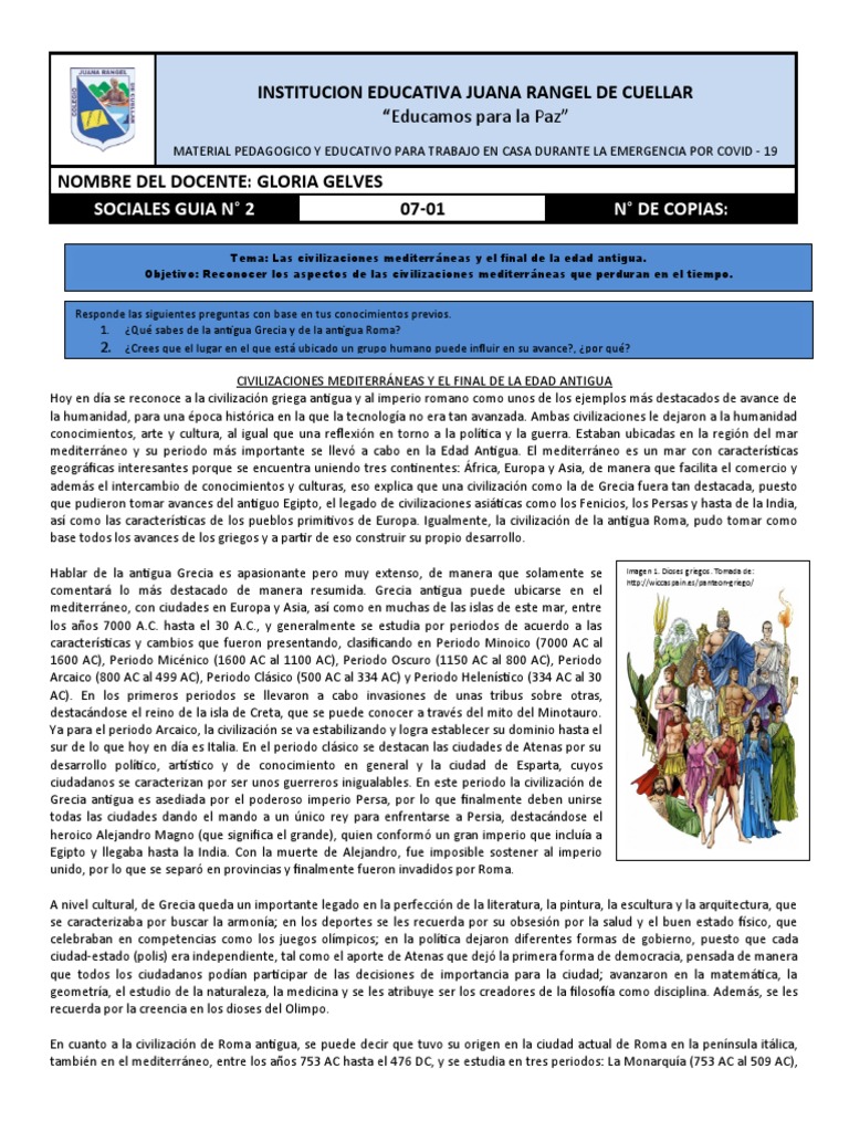2 GUIA SOCIALES 7° Las Civilizaciones Mediterráneas y El Final de La ...