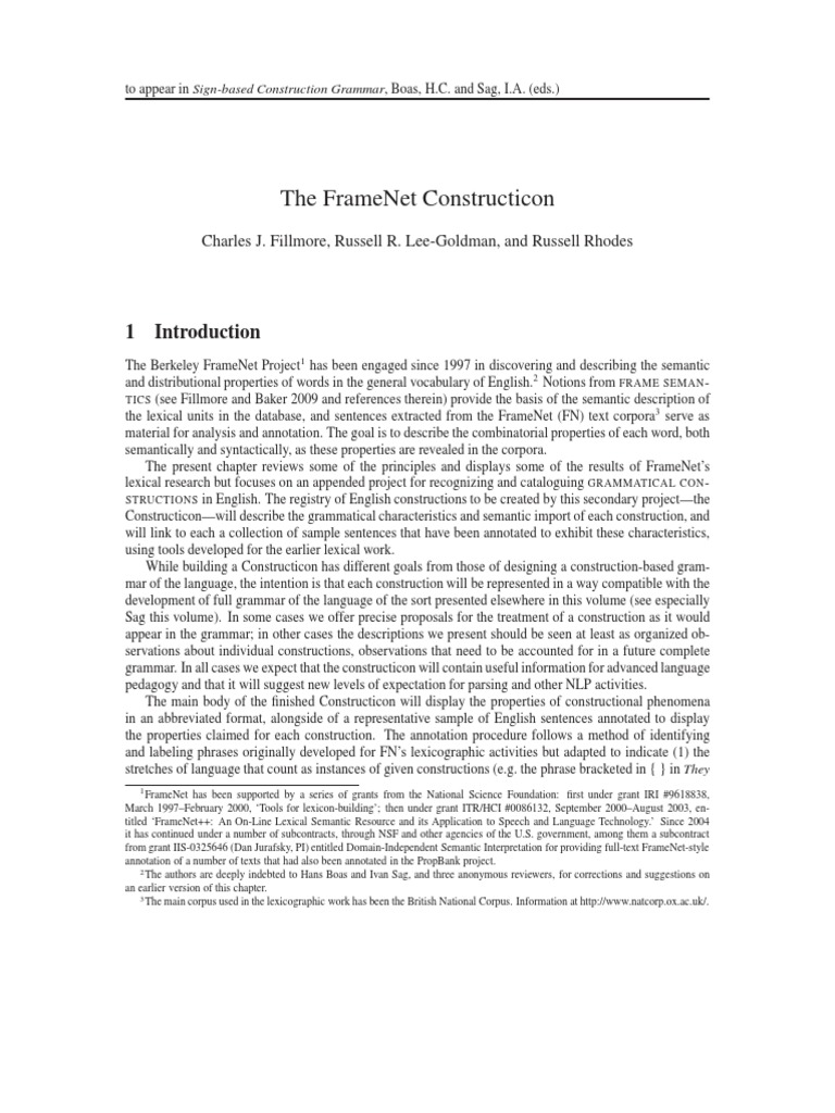 Frame Net Construct Icon 11 | PDF | Phrase | Lexical Semantics