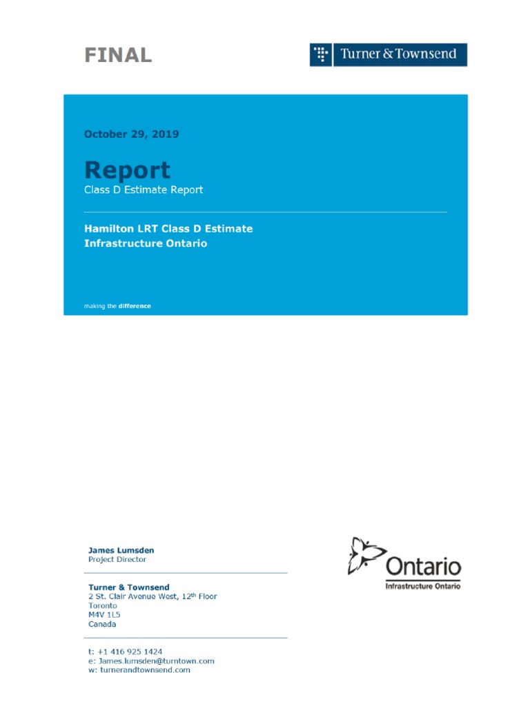 Hamilton LRT Report | PDF | Light Rail | Inflation