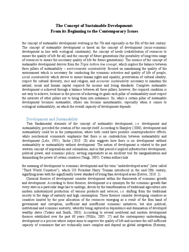 The Concept of Sustainable Development | PDF | Sustainability ...