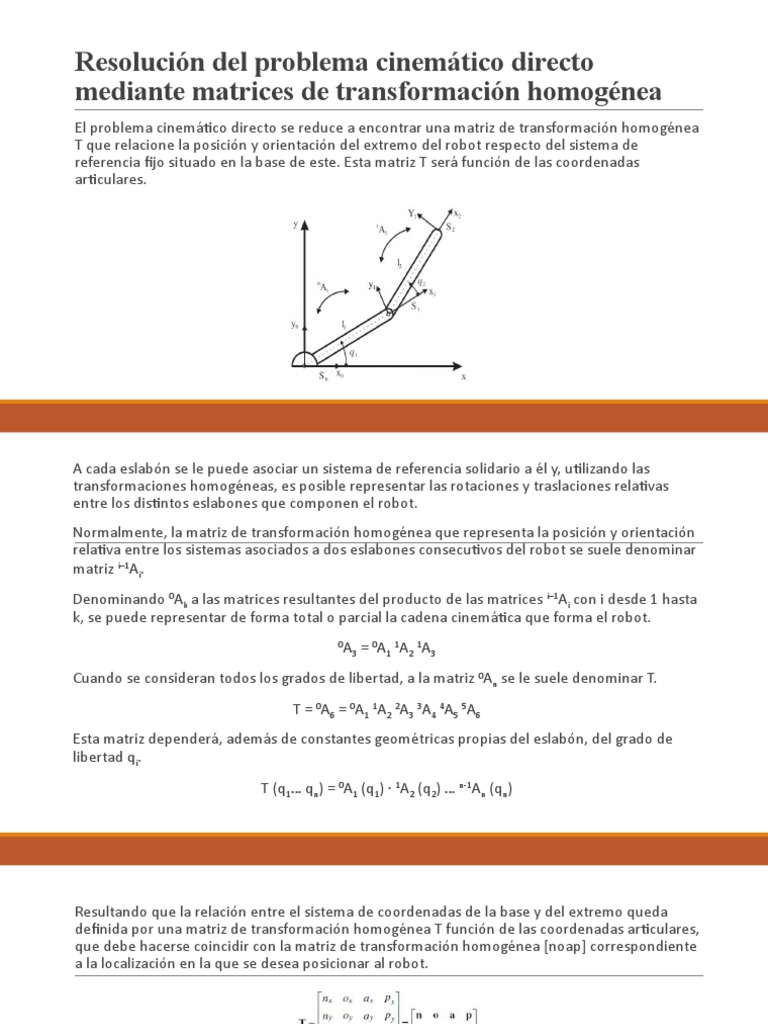Cinematica Directa e Inversa | PDF | Matriz (Matemáticas) | Conceptos matemáticos
