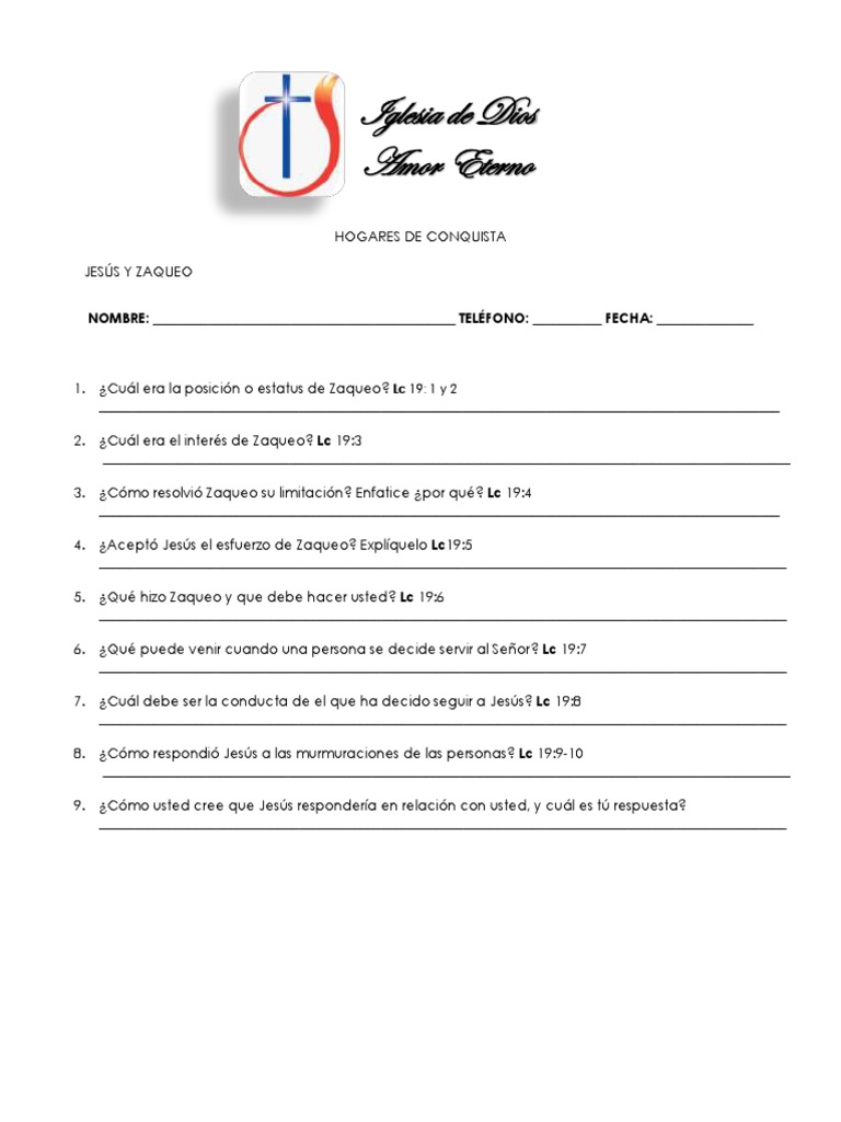 Jesús y Zaqueo Lección 4 | PDF