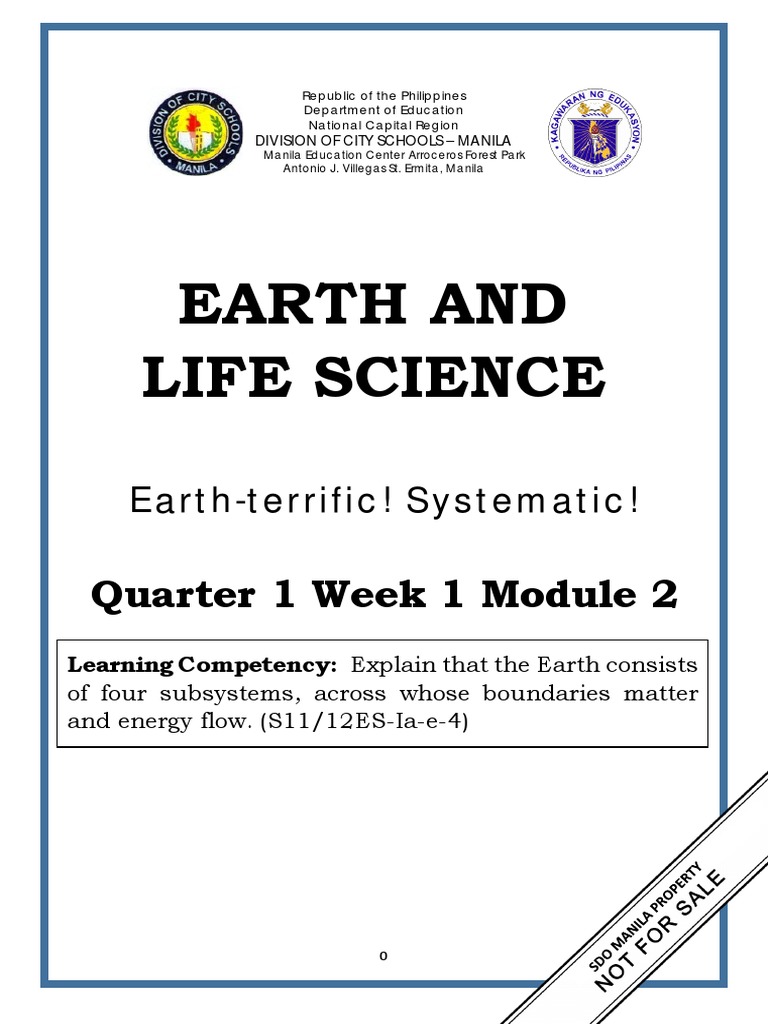 SCIENCE - Q1 - W1 - Mod2 - Earth and Life Science (Earth Systems) | PDF ...