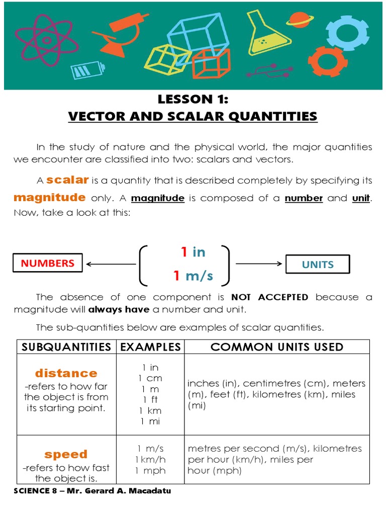 Scalar and Vector Quantities | PDF | Euclidean Vector | Velocity