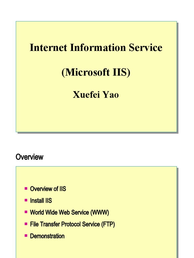 Internet Information Service (Microsoft IIS) : Xuefei Yao | PDF ...