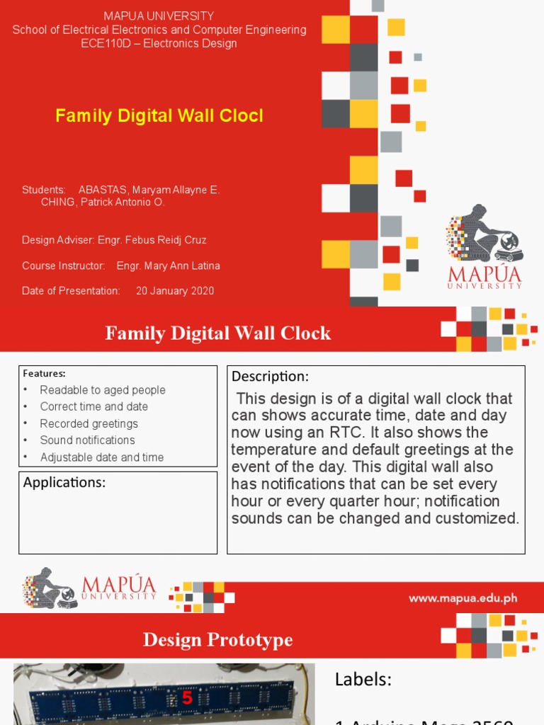 Family Digital Wall Clocl | PDF | Clock | Design