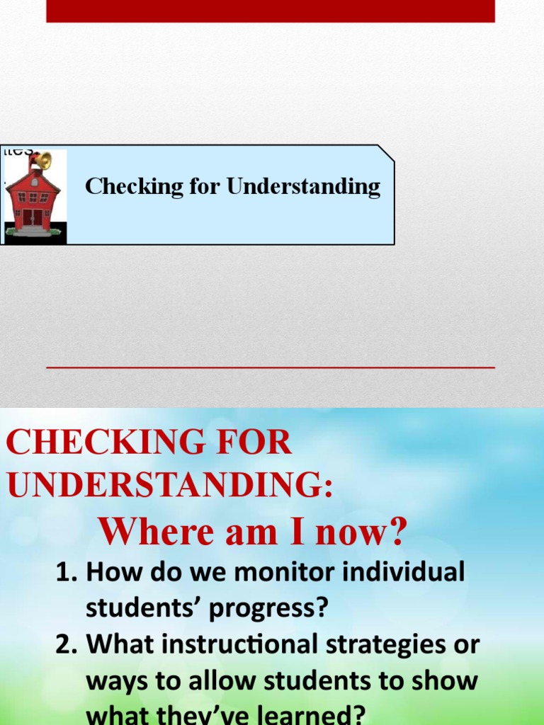 Checking For Understanding | PDF | Educational Assessment | Epistemology