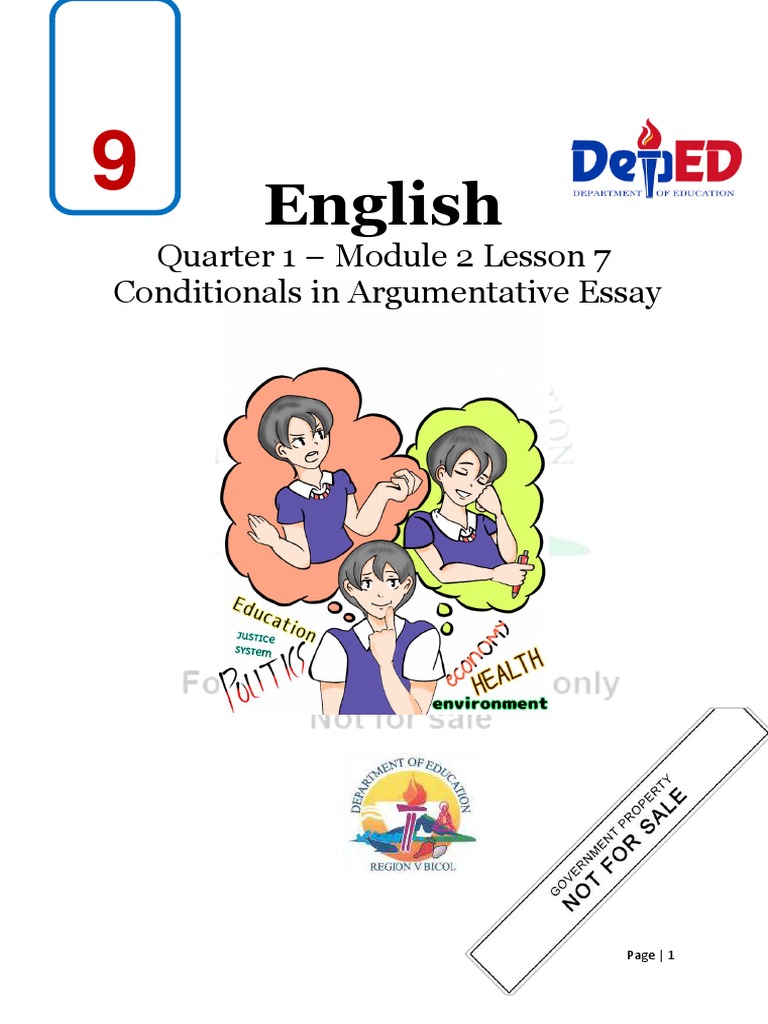 English Quarter 1 Module 2 Lesson 7 Conditionals In Argumentative Essay Pdf Gun Control 