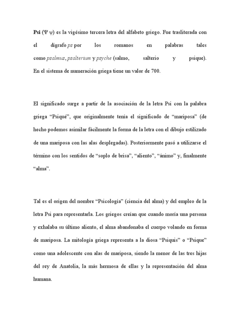 Origen y Significado de Psi | PDF