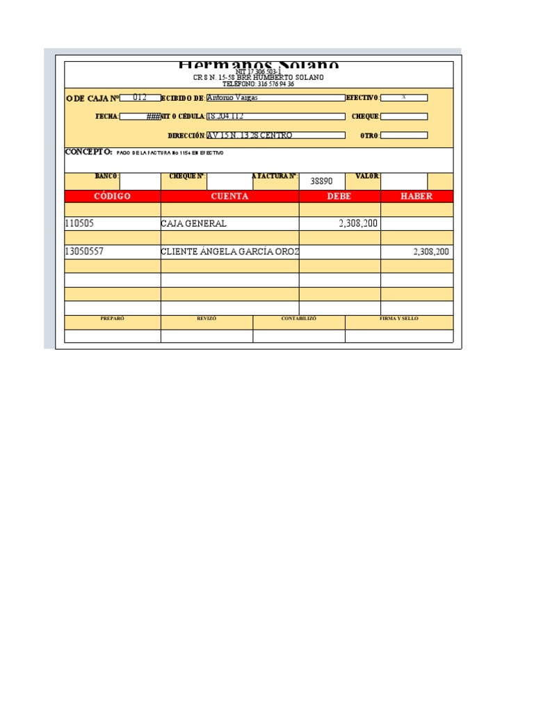 5 Comprobante de Ingreso o Recibo de Caja | PDF