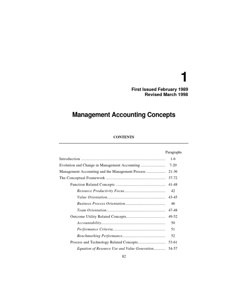 Management Accounting Concepts Overview | PDF | Business Process ...