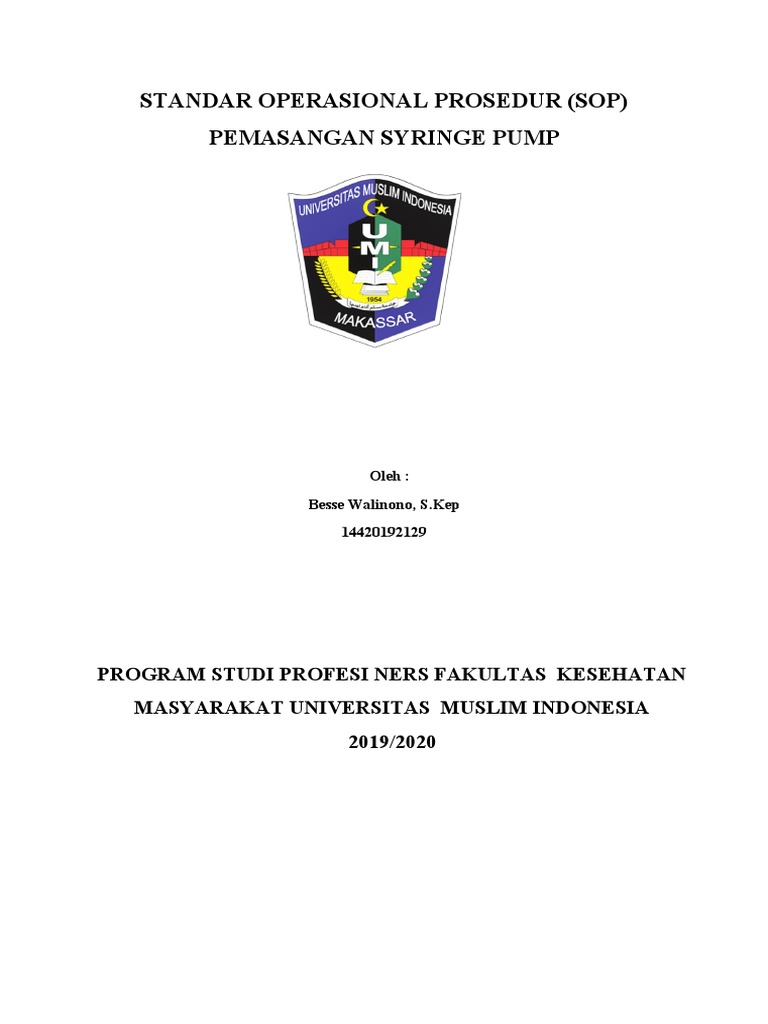 SOP Pemasangan Syringe Pump | PDF
