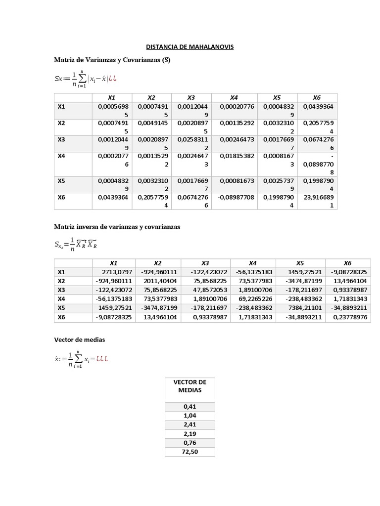 Distancia de Mahalanovis | PDF