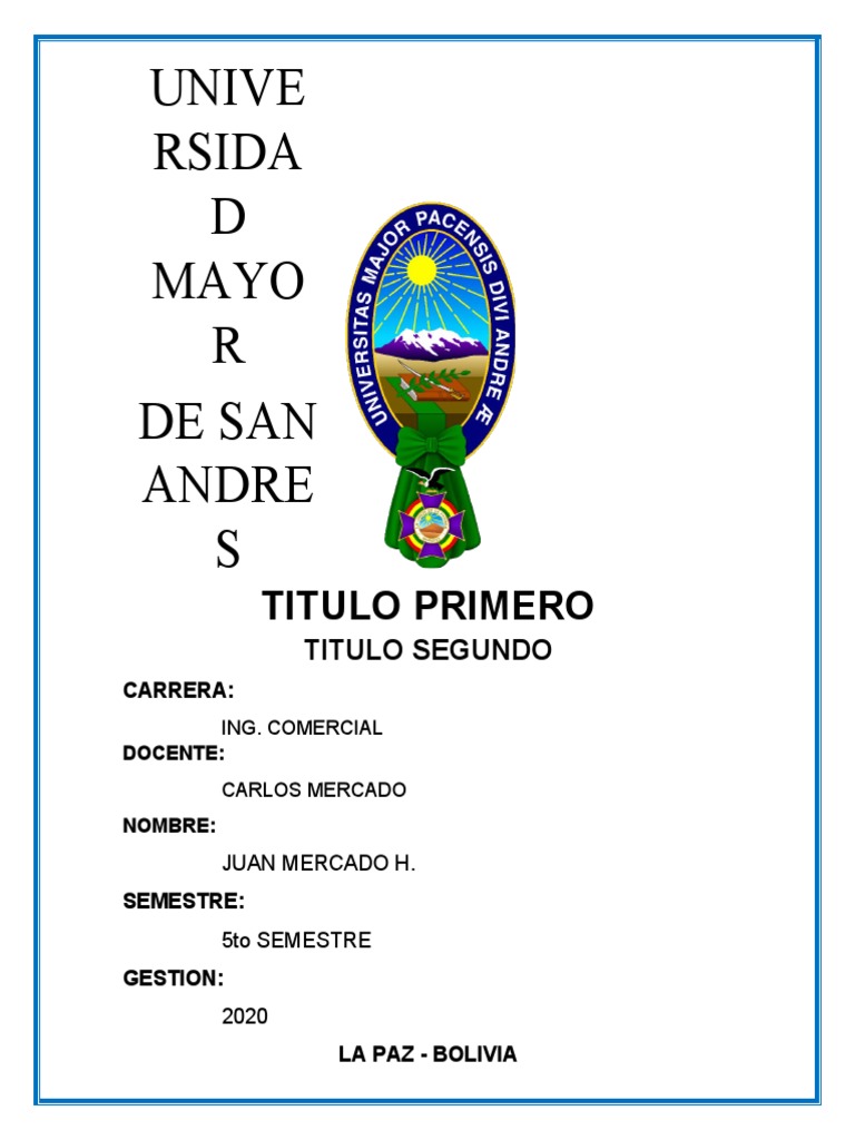 Caratula UMSA en WORD 101 | PDF