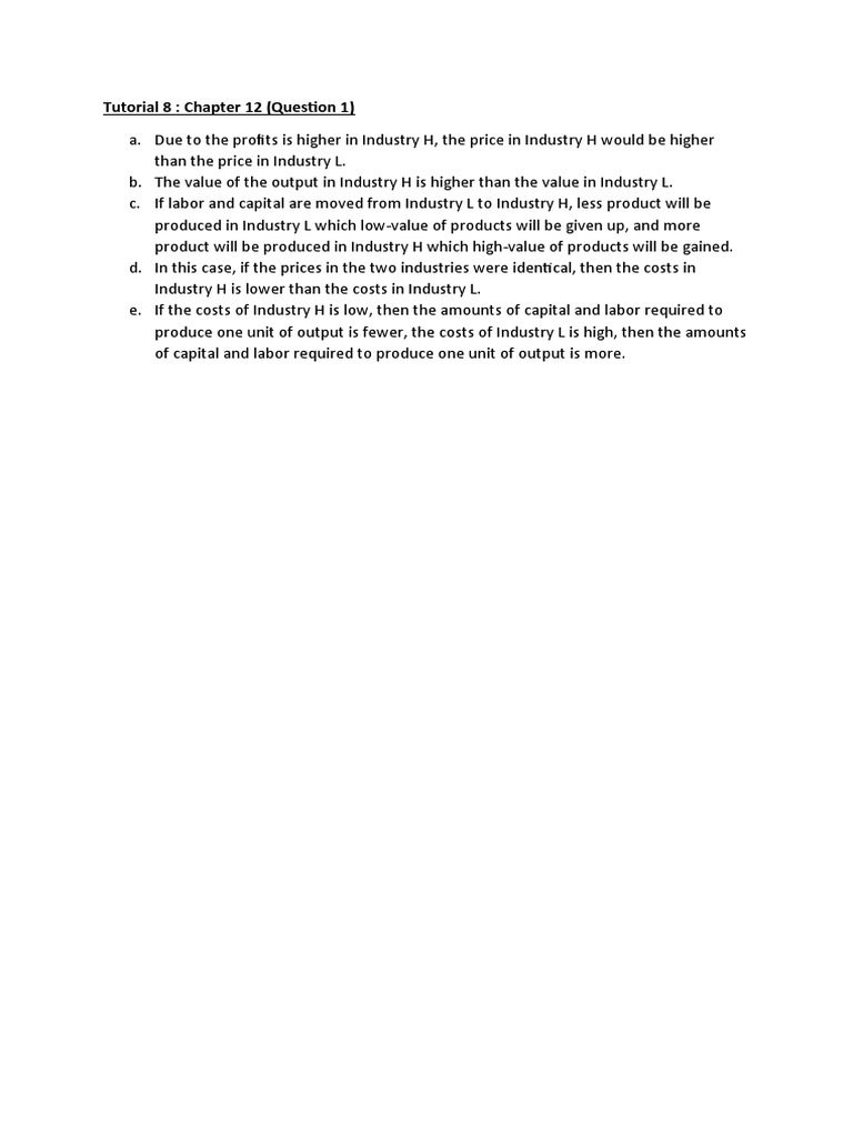 Tutorial 8: Chapter 12 (Question 1) | PDF | Finance & Money Management