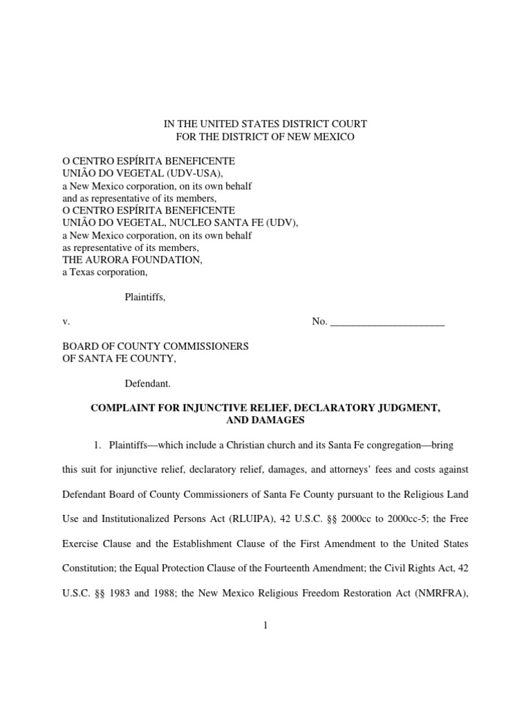 Complaint For Injunctive Relief, Declaratory Judgment, and Damages ...