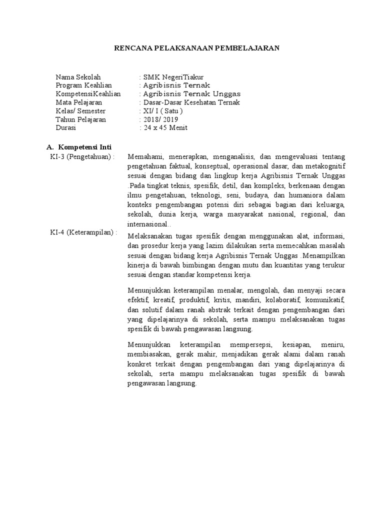 Rencana Pelaksanaan Pembelajaran | PDF | Karier & Perkembangan | Kesehatan Holistik
