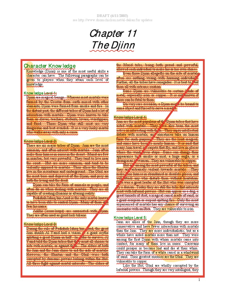 The Djinn: Character Knowledge | PDF | Jinn