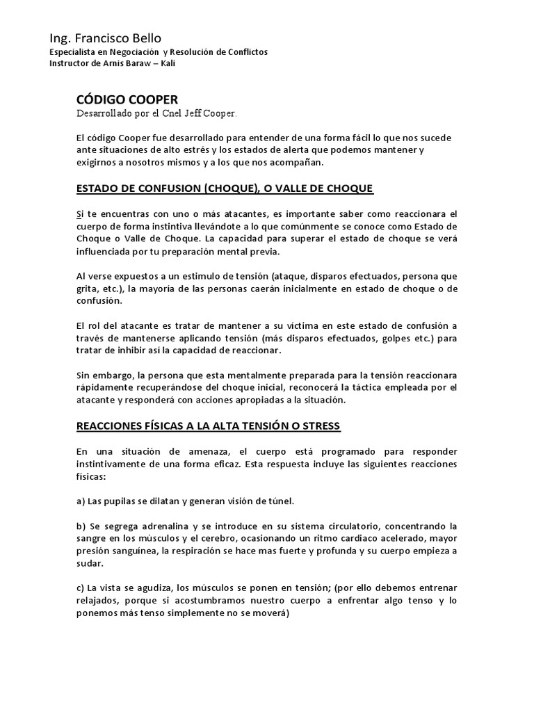 Código Cooper PDF | PDF | Estrés (biología) | Especialidades Medicas