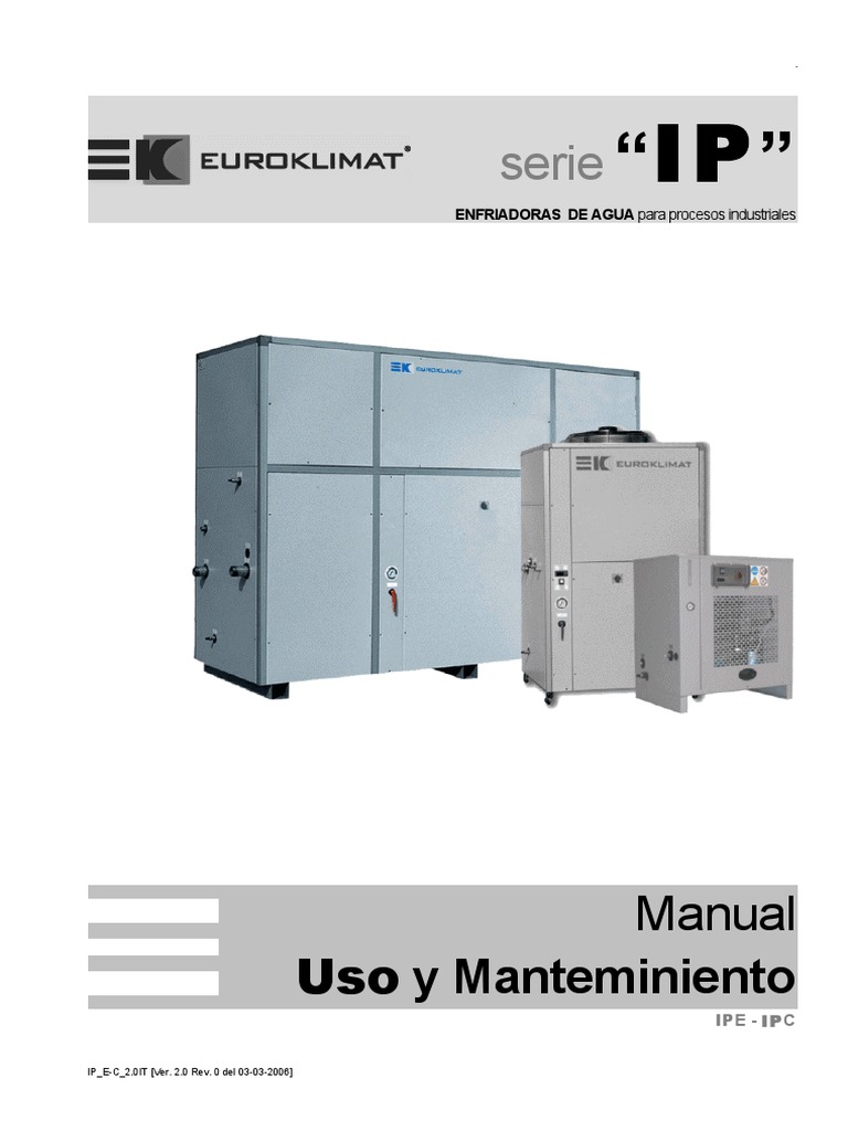 MANUAL ESPAÑOL - Chiller Euroclimat PDF | PDF | Bomba | Agua
