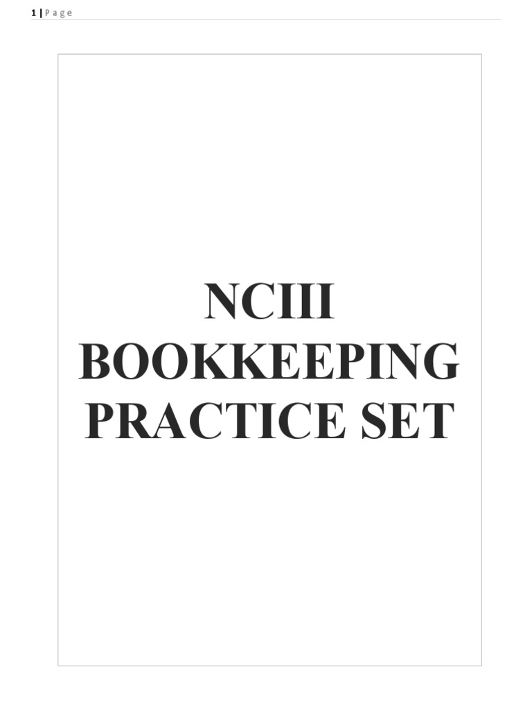 NC3 Bookeeping Practice Set Answer (Blank Form) | PDF | Debits And ...