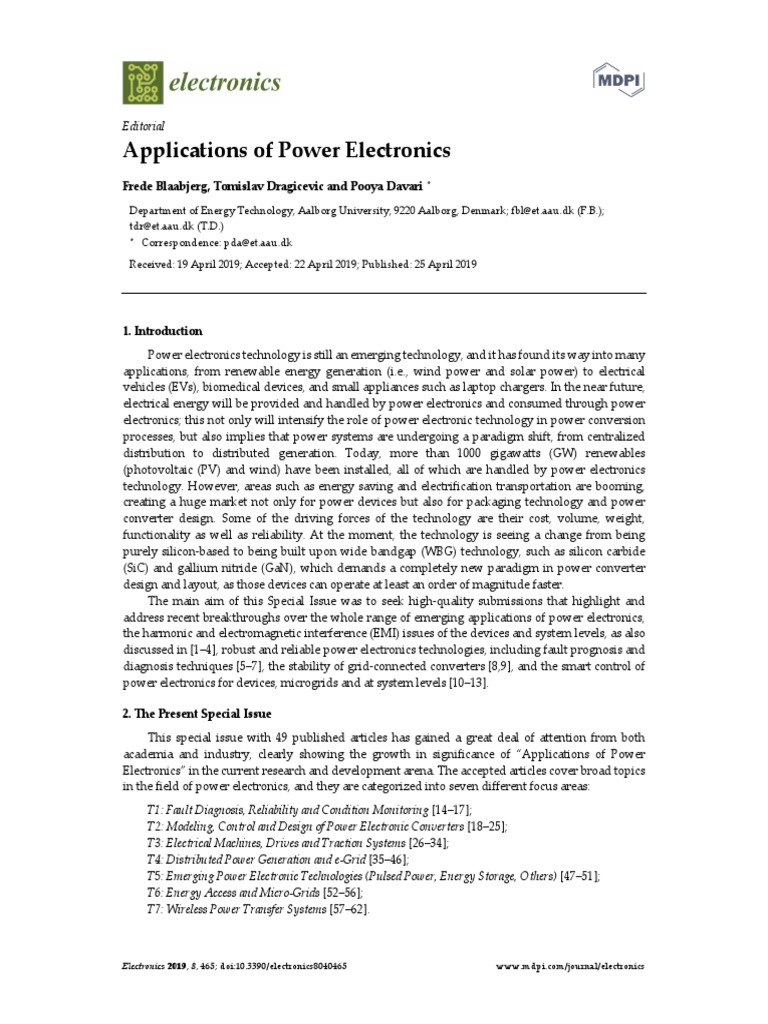 Applications of Power Electronics PDF | PDF | Power Electronics | Power ...